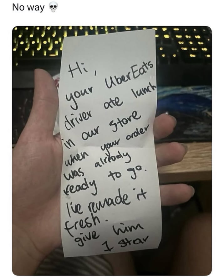 Your Uber Eats driver had a snack break before delivering your order - 9GAG