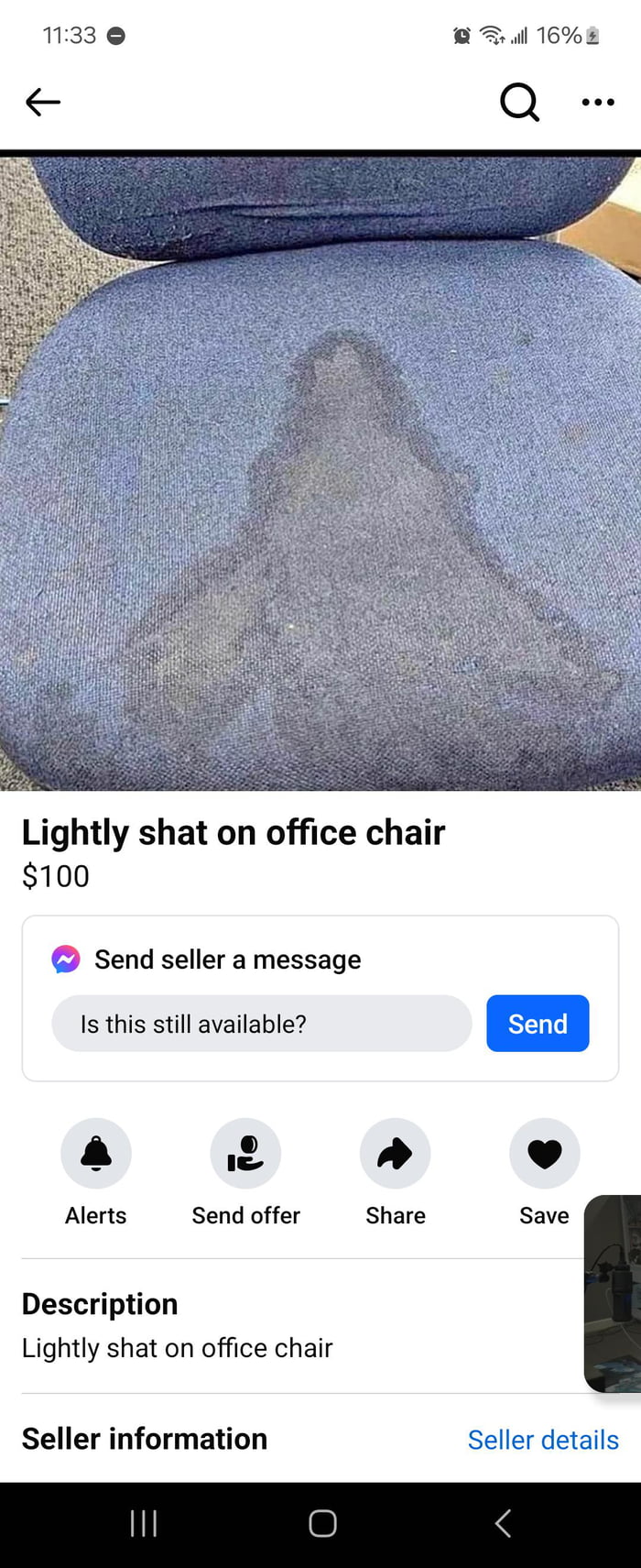 Lightly shat on office chair - 9GAG