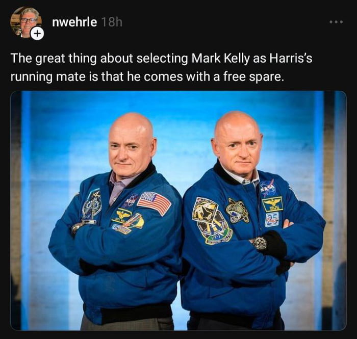 The great thing about selecting Mark Kelly as Harris’s running mate is ...