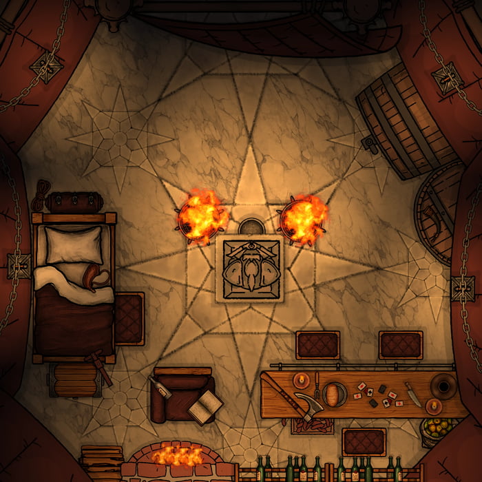 DnD - Battle Map - Warrior's Tent - I made a campsite for my players ...