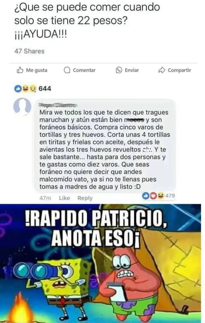 La neta si voy a guardar esta receta, no me la sabía y pues nunca se sabe. - 9GAG