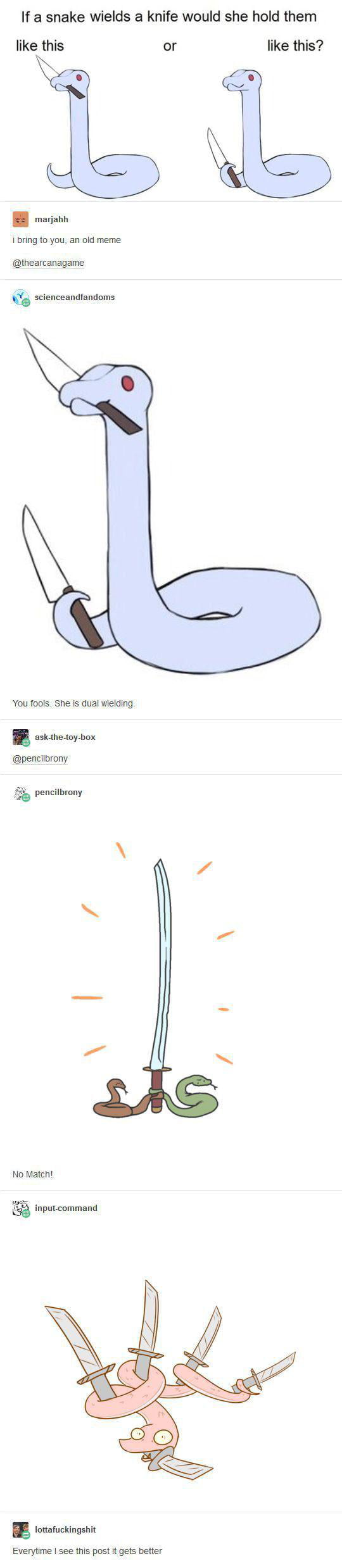 The Stabby Slashy Snek Squad. - 9GAG