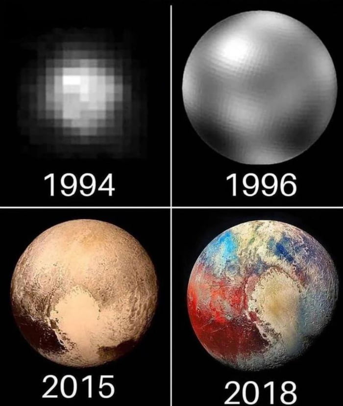 Views of pluto through the years - 9GAG