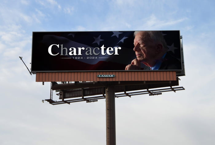Billboards commemorating President Carter seen around the USA. - 9GAG