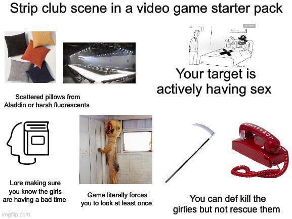 Strip club scene in a video game starter pack - 9GAG