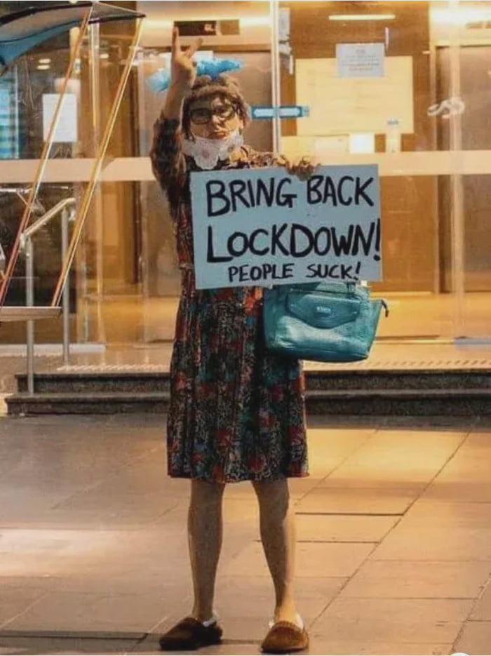 Lockdown woman, hater of people, fan of lockdowns - 9GAG