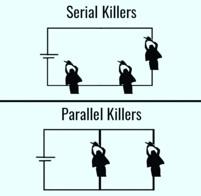 Parallel killers believe in having the same voltage. - 9GAG