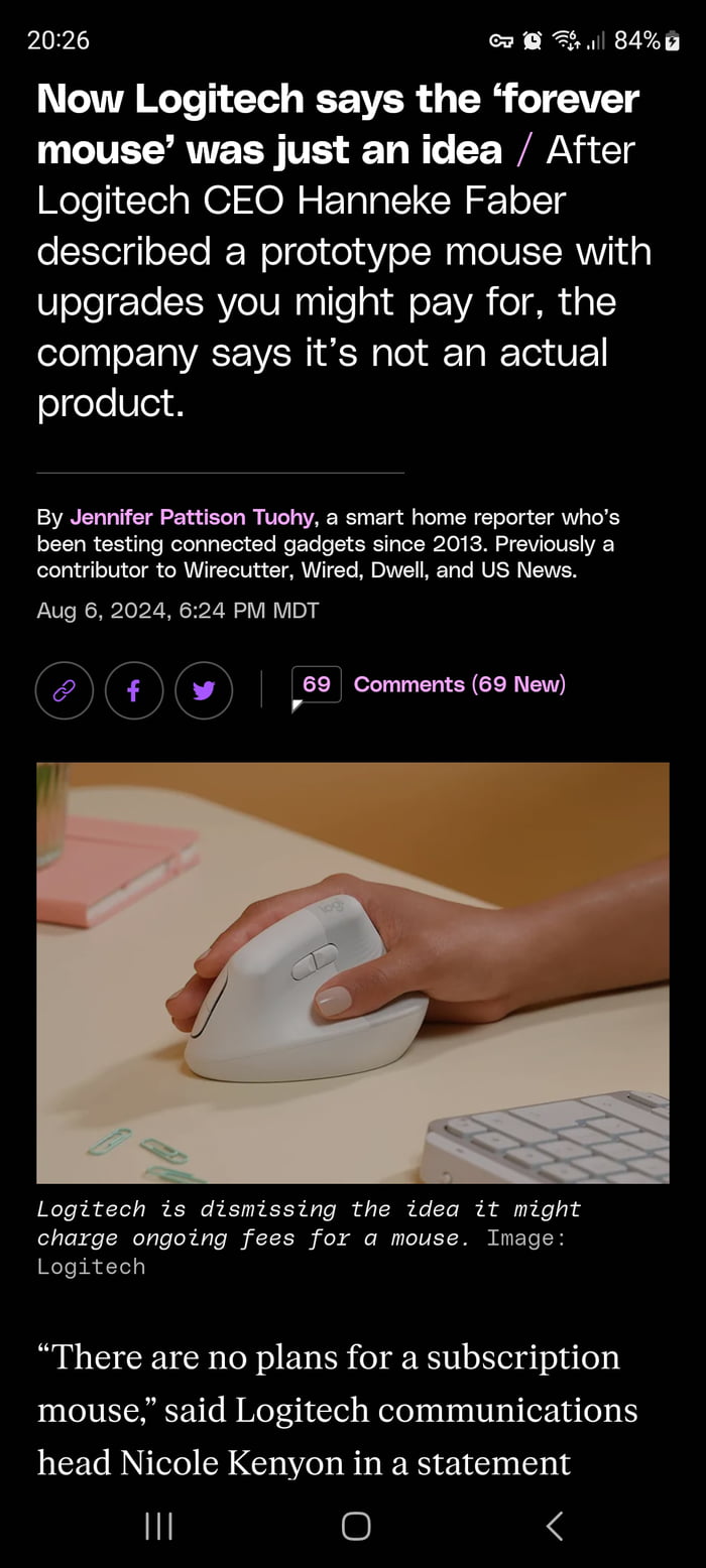 Logitech is backpedaling hard and now insists it never planned to release a mouse tied to a ...