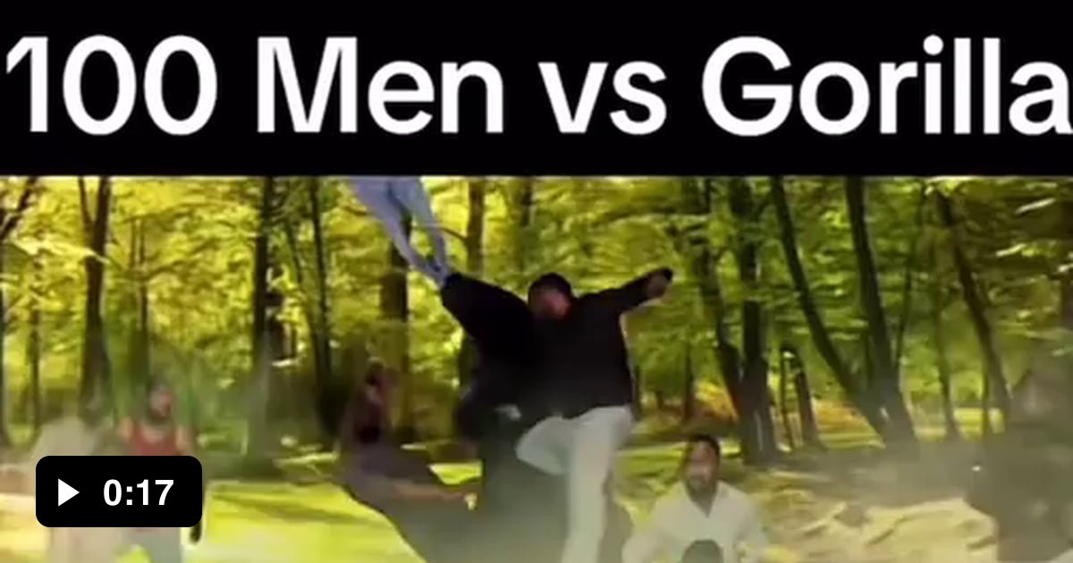 Gorilla vs 100men - 9GAG