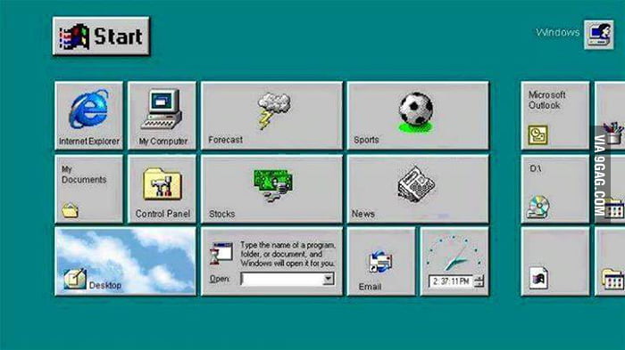 WIndows 98 metro UI - 9GAG