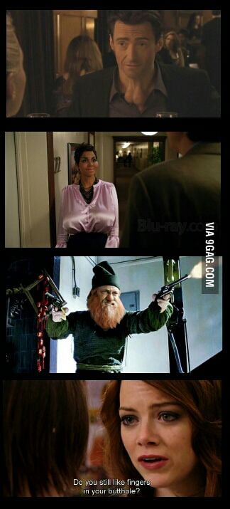 So yesterday I saw this movie called Movie 43...Yes that is Hugh ...