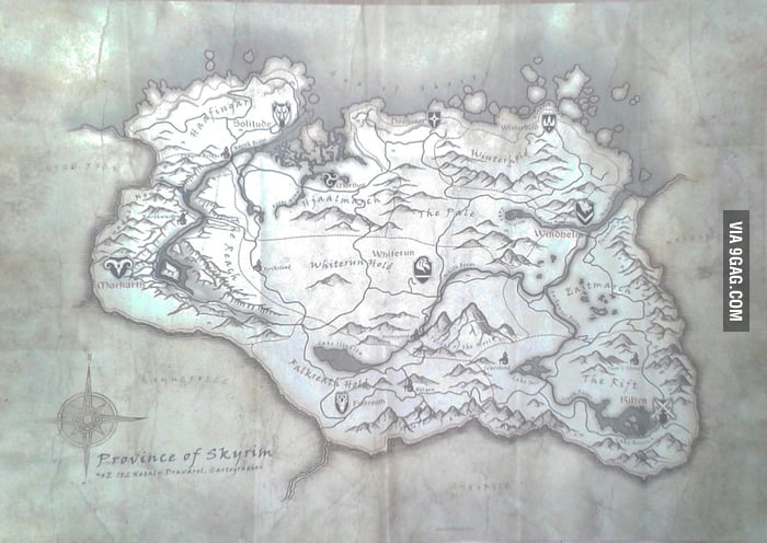 The Elder Scrolls V : Skyrim map - 9GAG