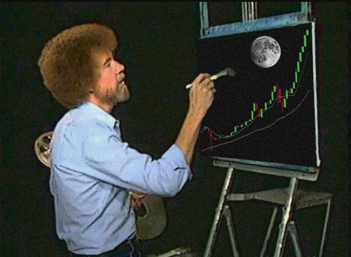 Just Bob Ross painting bitcoin charts... - 9GAG