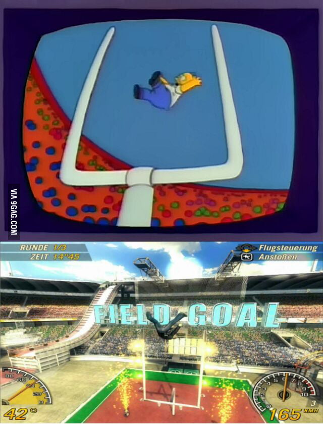 The Simpsons predicted the field goal stunt from Flatout 2 - 9GAG