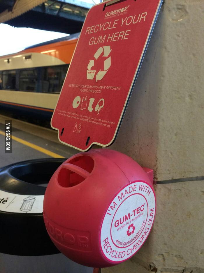 Chewing gum bin made from recycled chewing gum - 9GAG