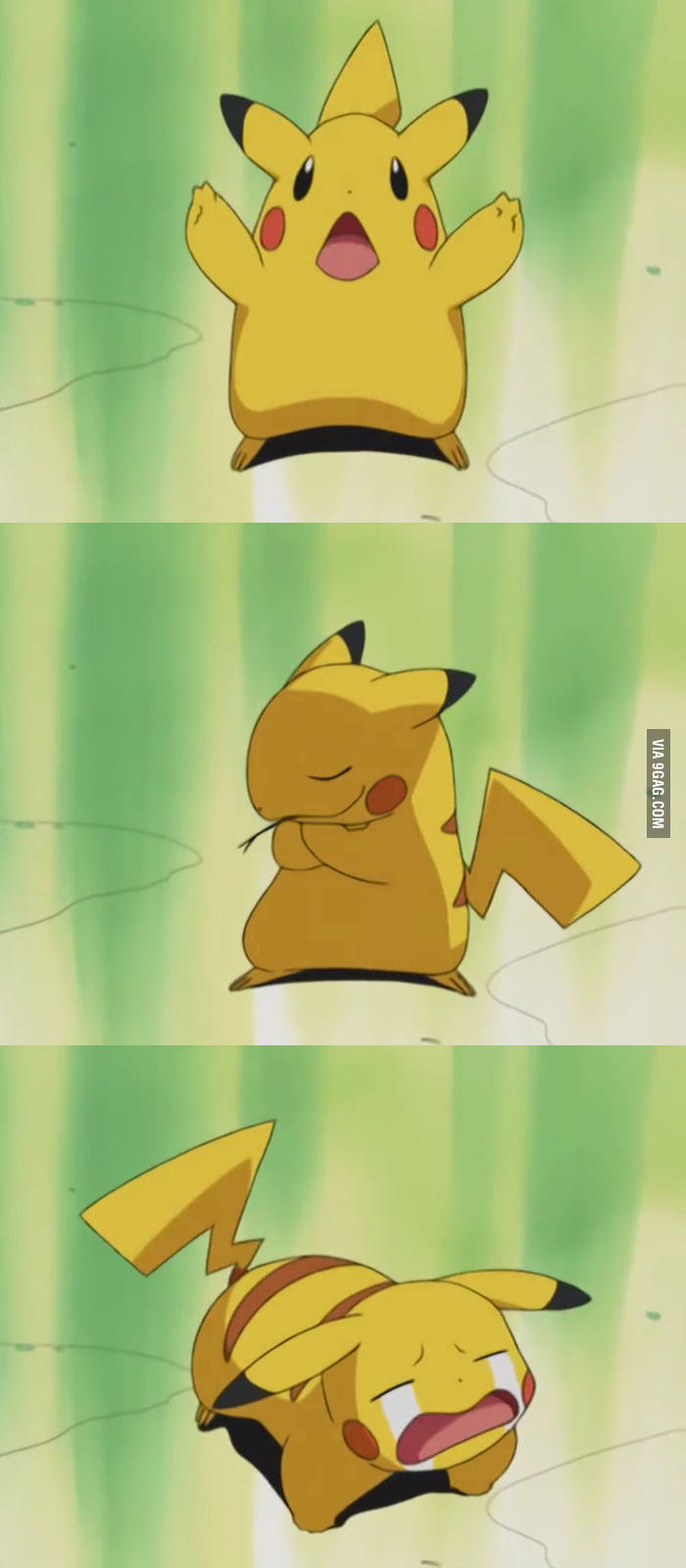 Pikachu imitating ash's pokemon. corphish, grovyle and torkoal. - 9GAG