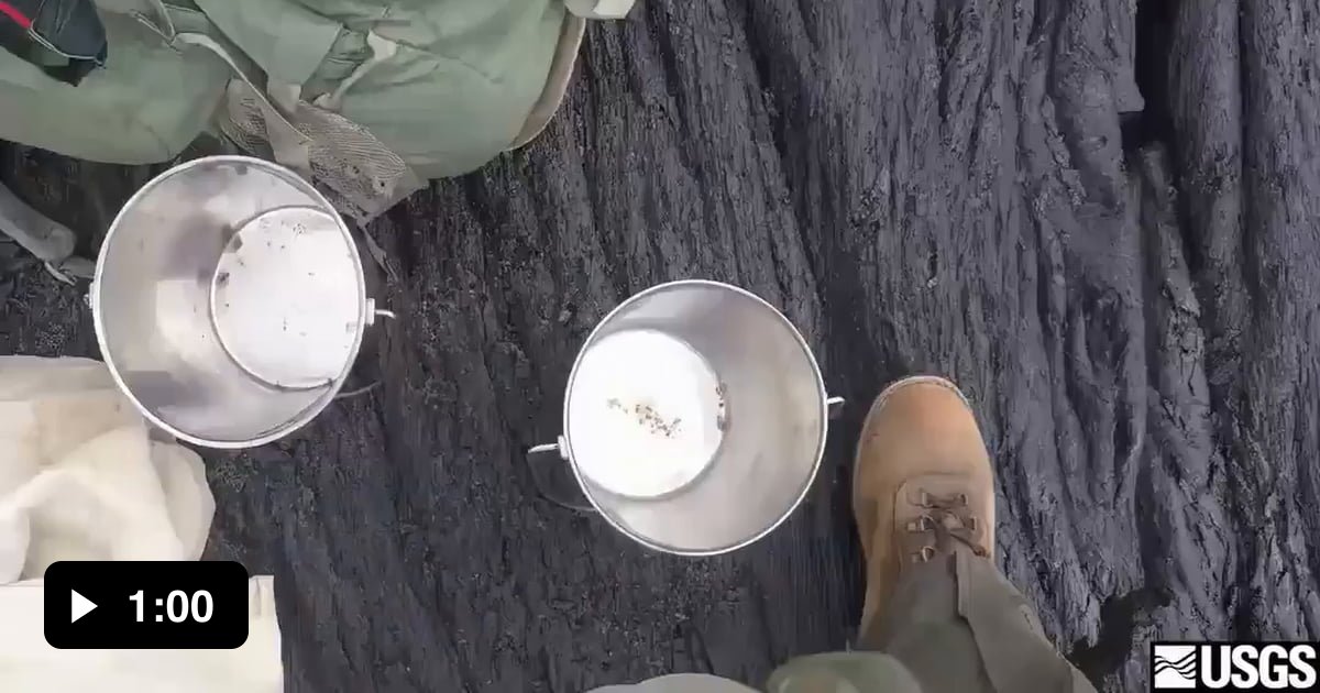 How Geologists Collect Lava Samples From Volcanoes - 9GAG