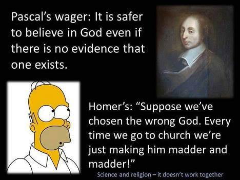 Pascal's Wager vs. Homer Simpson - 9GAG