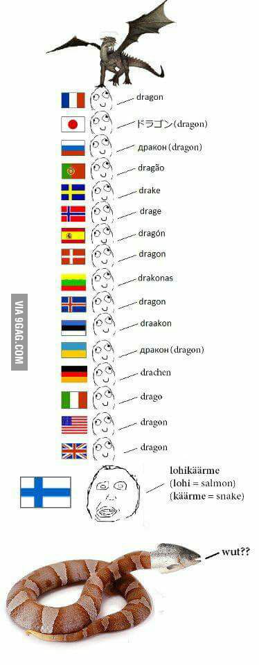 Dragon in different languages - 9GAG