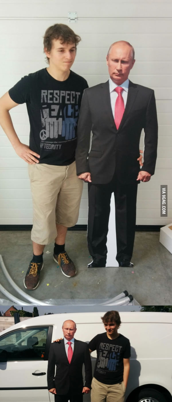 This guy made a cutout Putin for a customer who wanted to take him pub ...