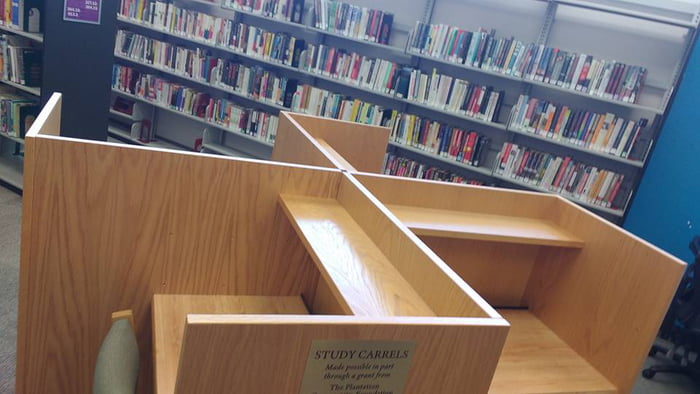 My local library accidentally formed a swastika via desks - 9GAG