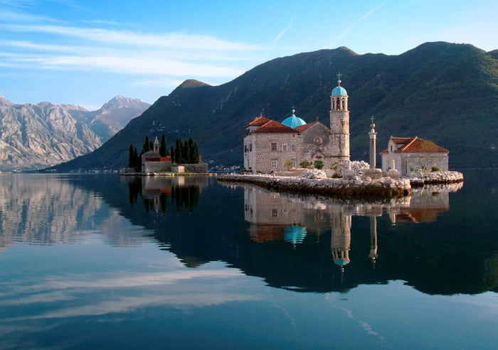 Church built on a man-made island in Montenegro - 9GAG