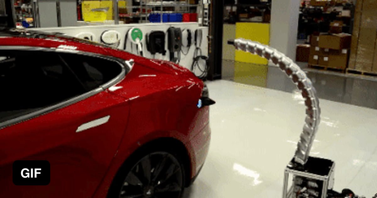 Tesla invents new Robotic Arm to charge electric cars faster - 9GAG