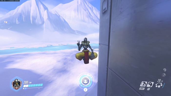 So apparently in the Overwatch training facility, you can float via ...