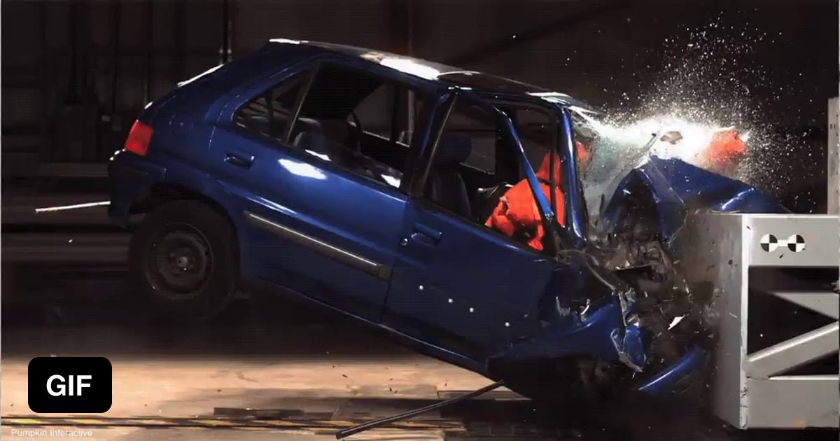 Physics of a car crash - 9GAG