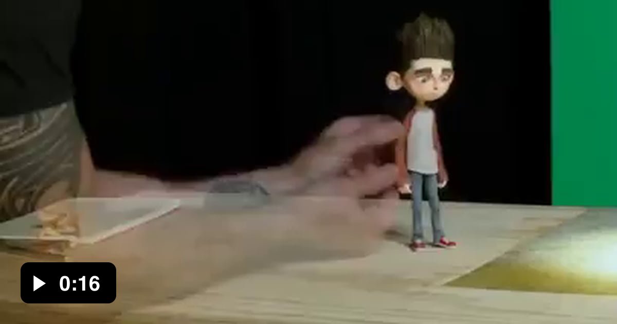 Stop motion animator Justin Rasch doing the animation for a character ...