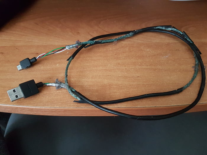 How come my oldest, most chewed up cable is the last one working.... is ...