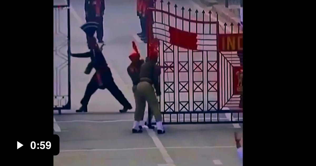 India - Pakistan daily changing of the guard ritual - 9GAG