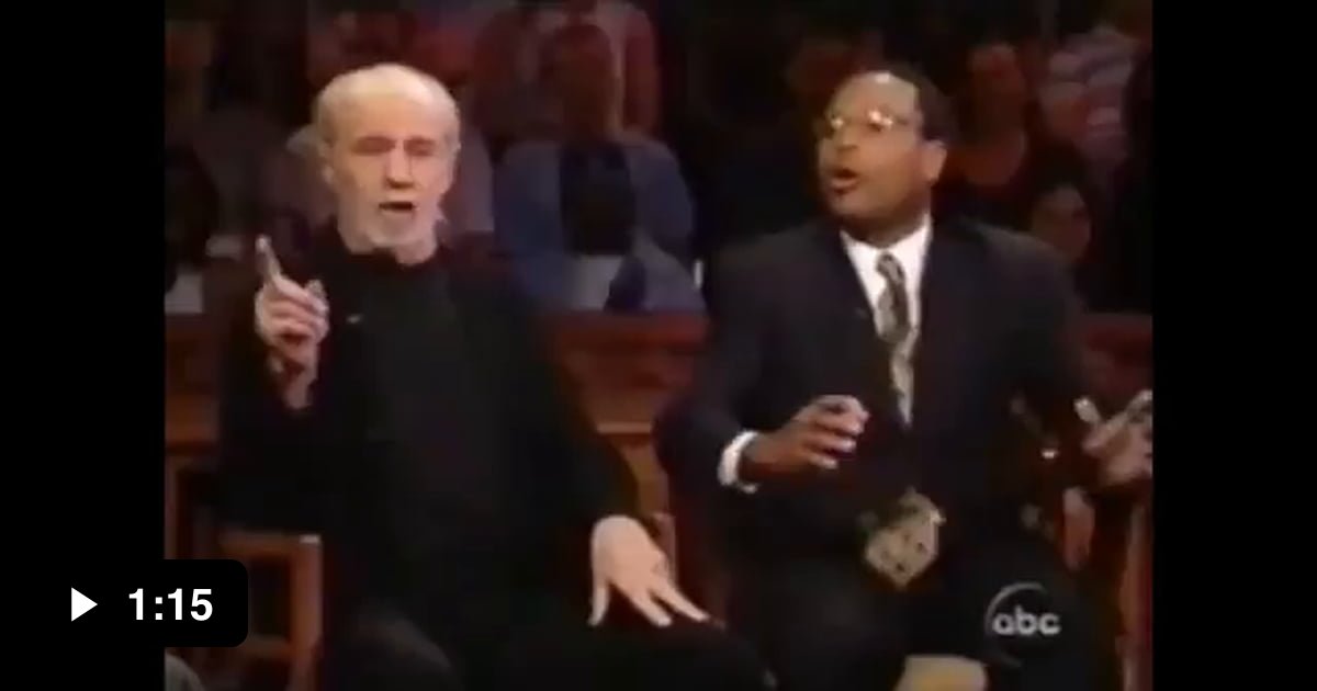 George Carlin was always on point. RIP. I wish he was alive today to ...