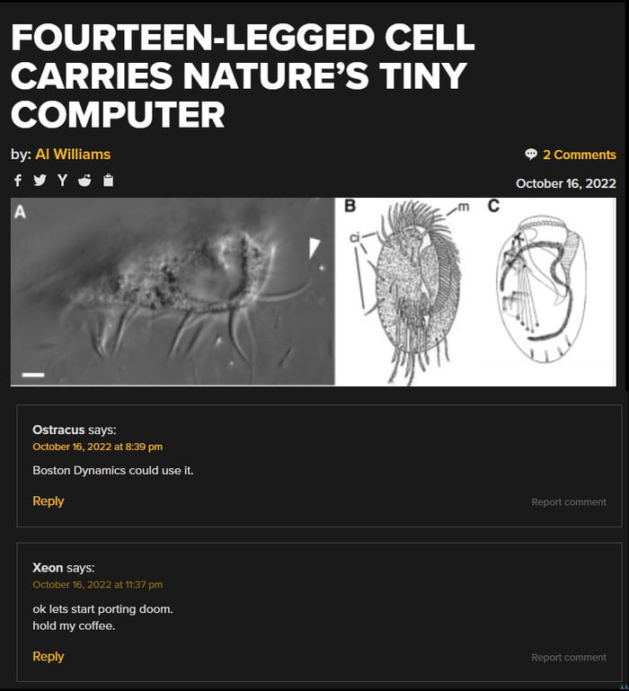 Organism is tiny computer - But can it run doom? - 9GAG