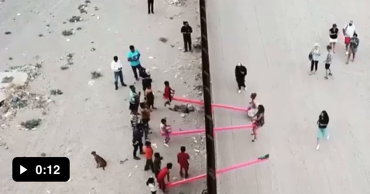 Architect Ronald Rael made a set of three pink seesaws installed on the ...