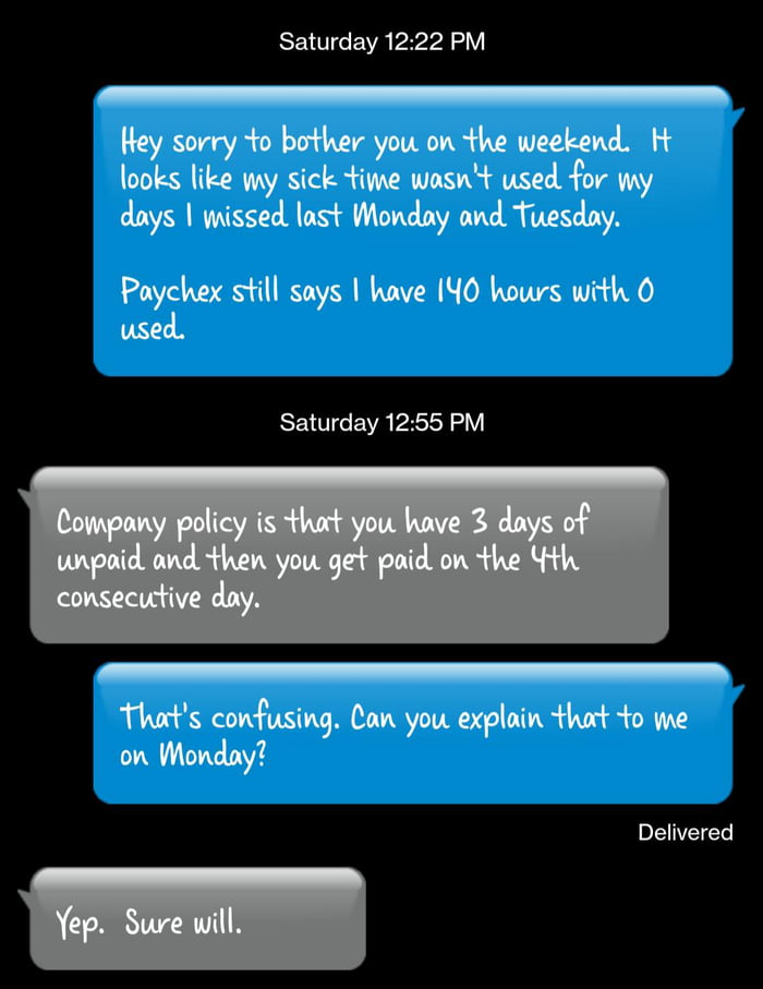 Terrible Sick Time Policy - 9GAG