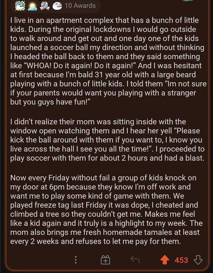 Good man, positive behavior for these kids. - 9GAG