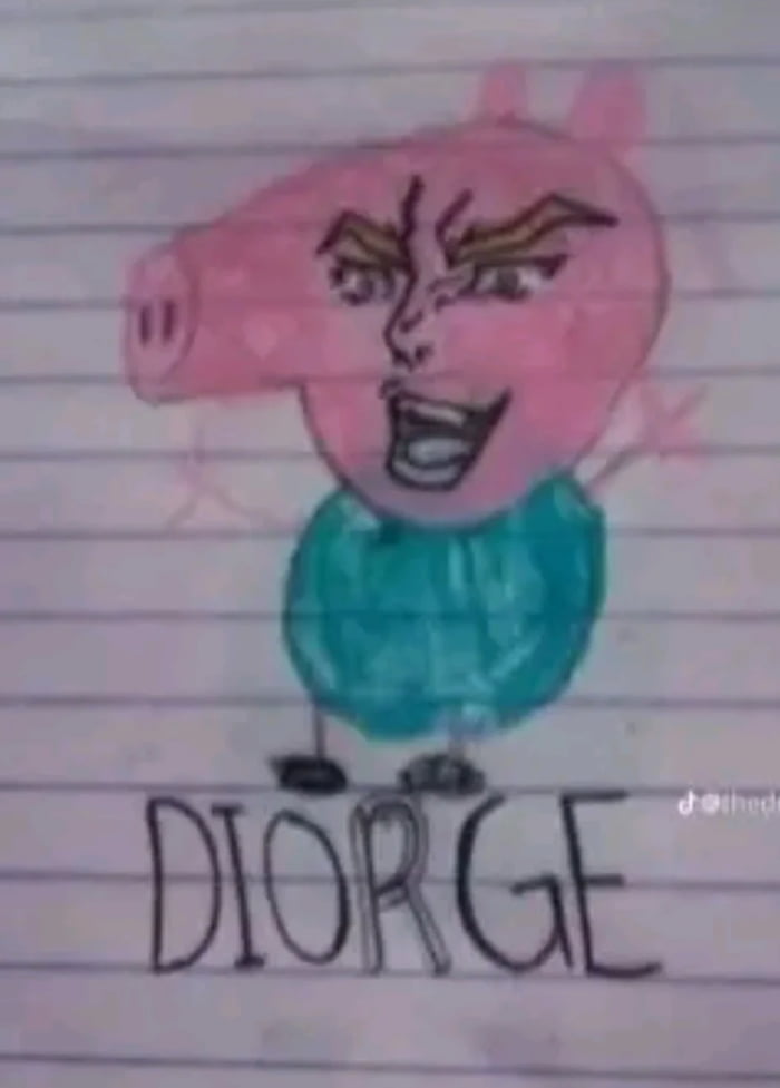 Diorge, the perfect fusion between a pig and a jojo character - 9GAG