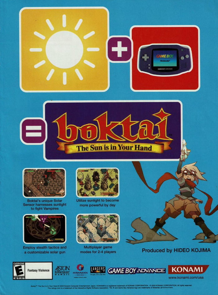2003 Boktai: The Sun Is in Your Hand GBA ad - 9GAG