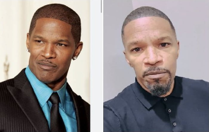 Jamie Foxx, what happened--why only half a beard? - 9GAG