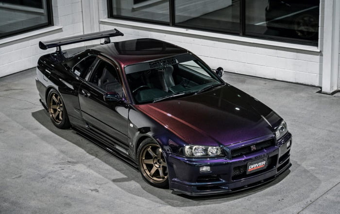 Midnight Purple R34 GTR (1,200 x 800) Brandon Miller - 9GAG