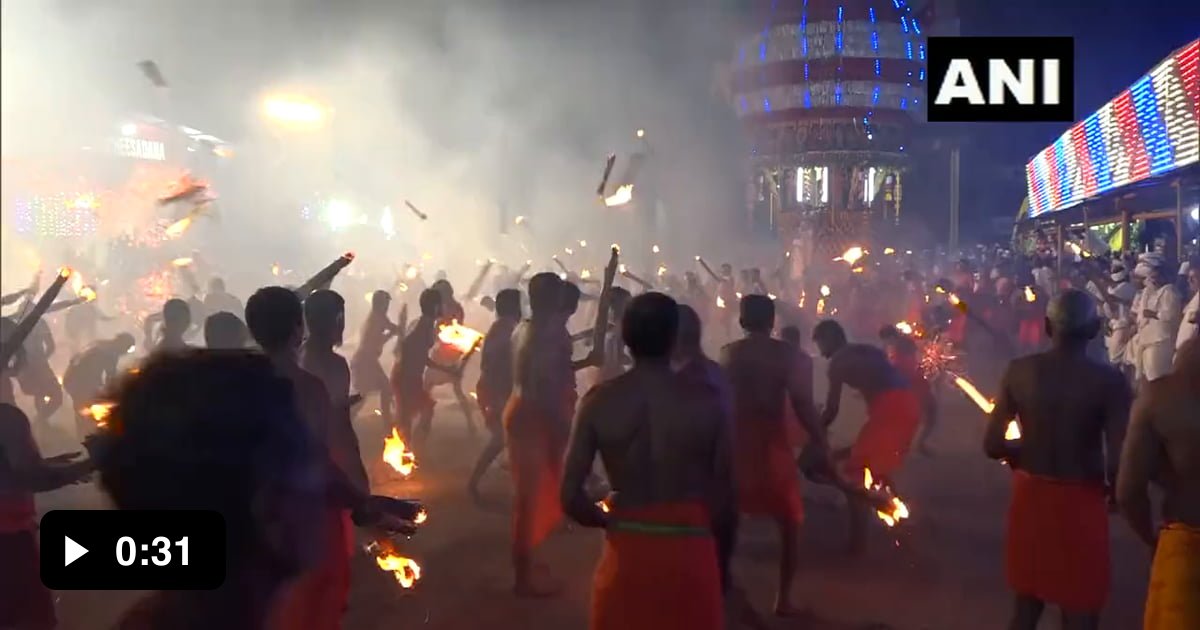 Agni Keli, also known as the Fire Fight of Kateel Durga Parameswari ...