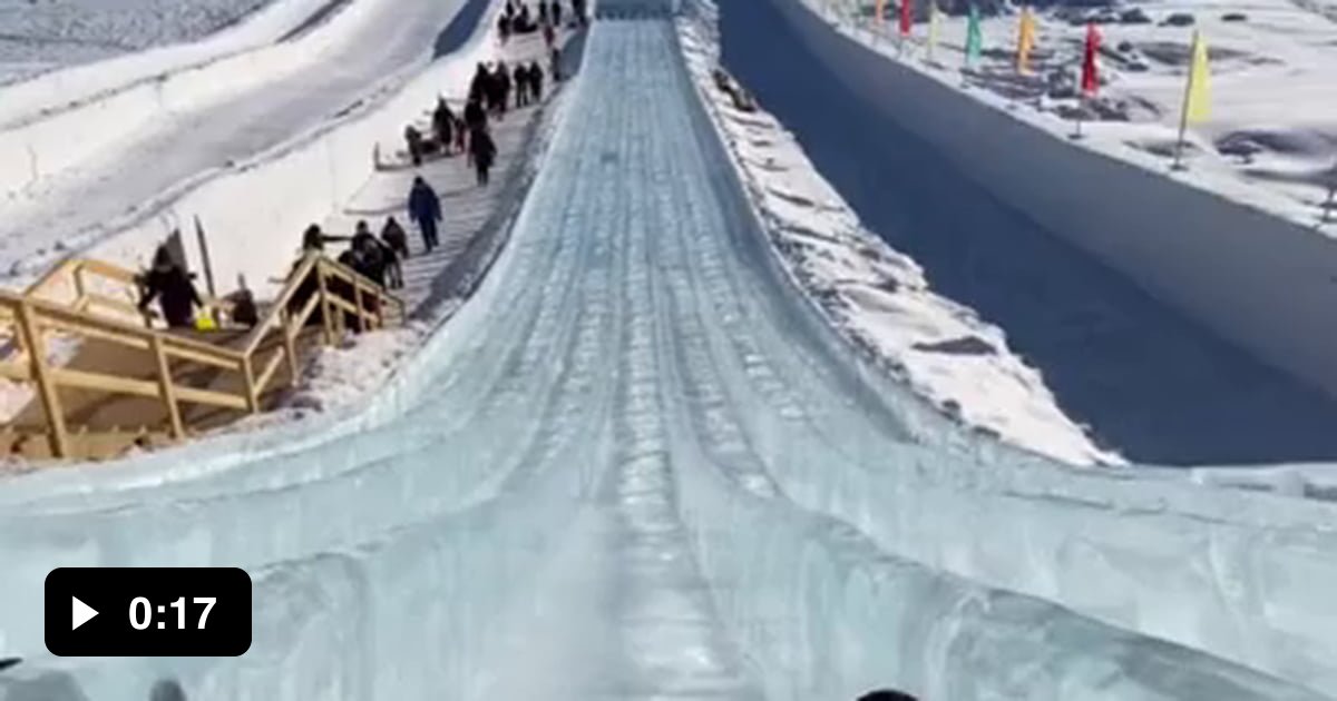 Ice slide, looks so fun! - 9GAG