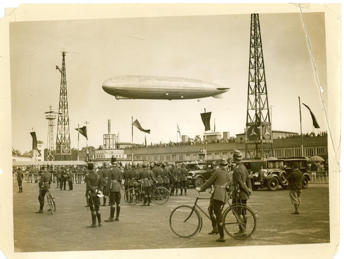 The Goodyear Blimp appears over the New York Yankees’ brand-new stadium ...