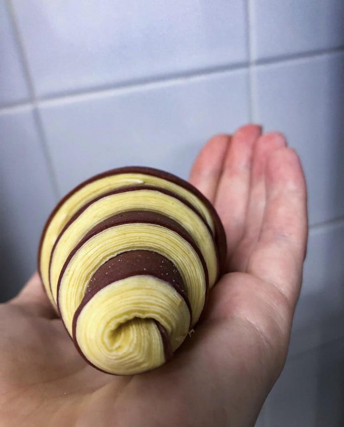 Those curves though. Two colour Italian croissant - 9GAG