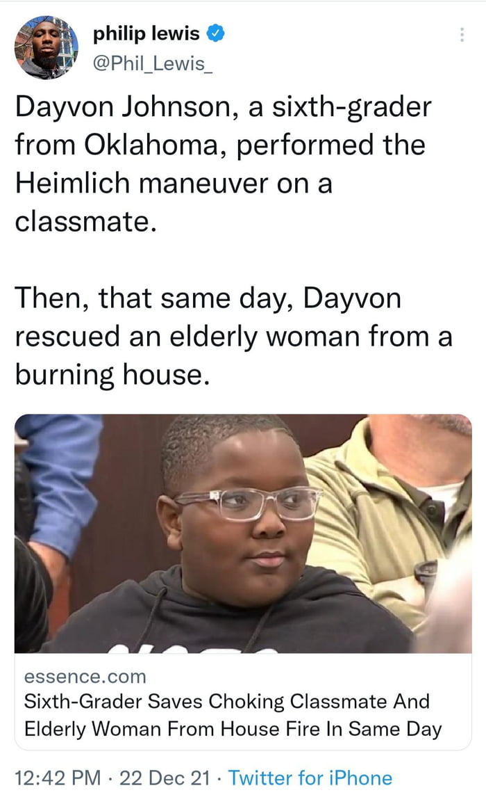Dayvon johnson, saver of many - 9GAG