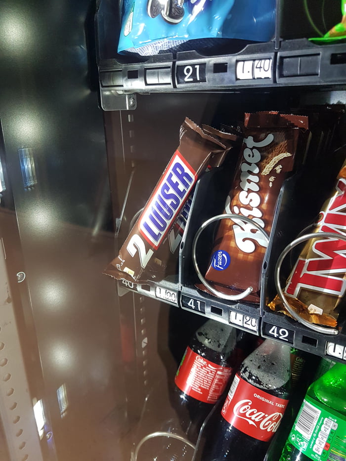Just a snickers bar calling me a loser after the vending machine failed ...