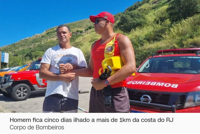 A man was rescued after five days in an island close to Rio de Janeiro ...