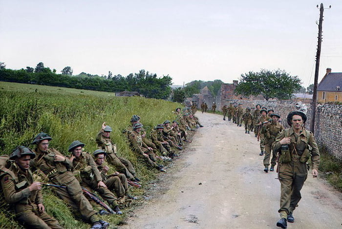The British 50th Infantry Division (Northumbrian) moving forward near ...