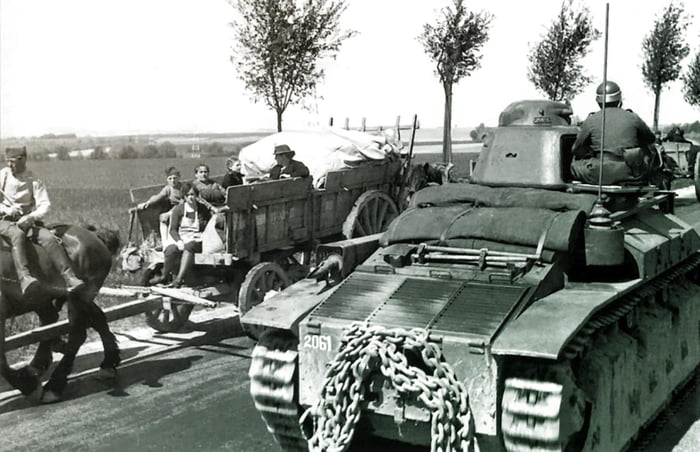 A French D2 tank in the Champagne region heading toward the front – May ...